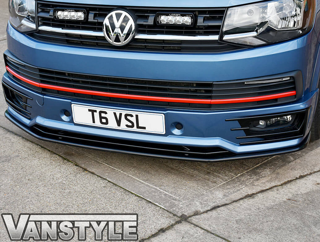 VW T6 Sportline Front Splitter Lip Add On Twin Door Spoiler - Vanstyle