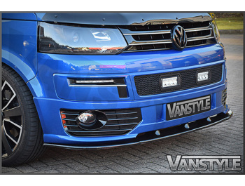VW T5 10-15 Sportline Style Front Spoiler Fogs Splitter - Vanstyle