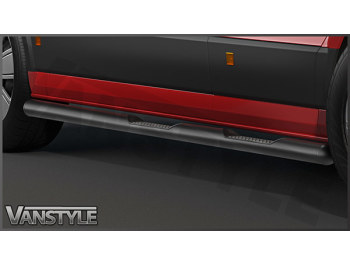 Cobra Side Bars Black 4 Steps MWB LWB - VW Crafter MAN TGE - Vanstyle