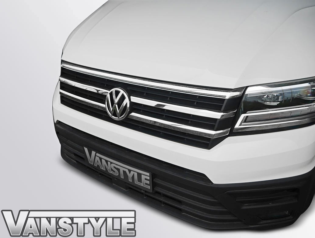VW VOLKSWAGEN CRAFTER POLISHED S.STEEL UPPER GRILLE TRIM COVER CHROME ...