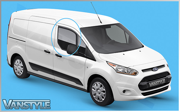 Side Wind Deflectors Front Ford Transit Connect 2014 - Vanstyle