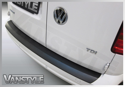 NEW VW CADDY & MAXI 2015+ REAR BUMPER PROTECTOR TOUGH ABS BLACK STOPS ...