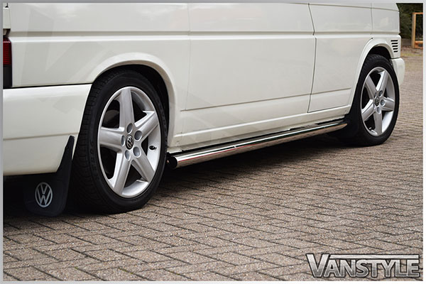 Transporter T4 Stainless Steel Sidebars Chrome End Caps - Vanstyle