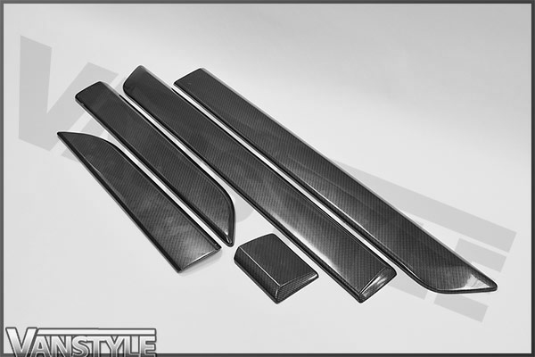 FORD TRANSIT CUSTOM CARBON ABS SIDE MOULDING TRIM COVER SET BODY ...