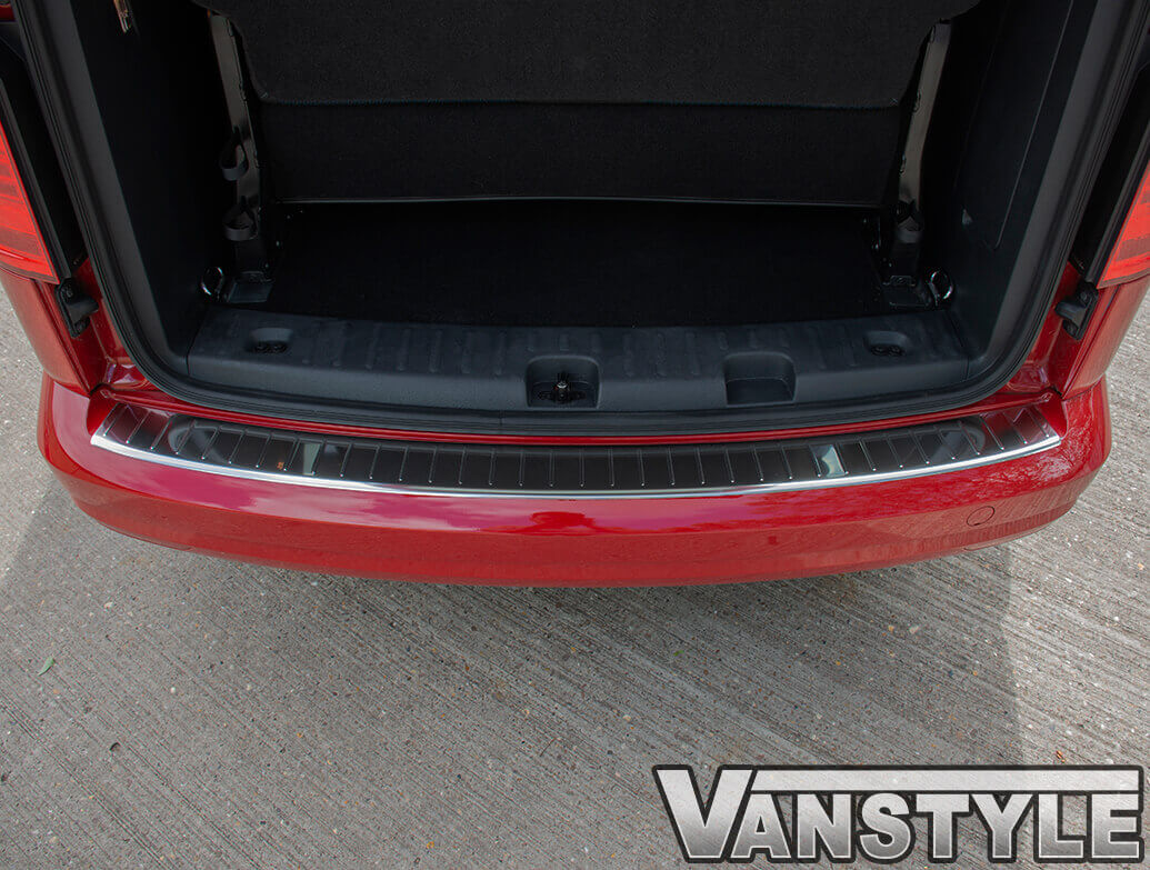 FITS VW CADDY 15>21 Mk4 TOUGH POLISHED S.STEEL REAR BUMPER PROTECTOR ...