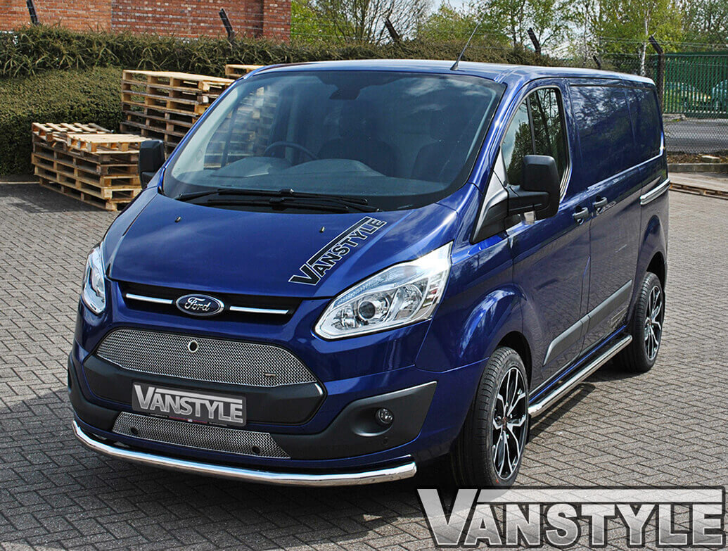 60mm Polished Stainless Steel Front Bar - Transit Custom 12-18 - Vanstyle