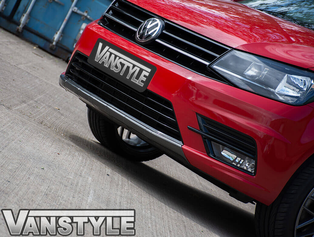 Carbon ABS Front Bumper Protector Skid Plate - VW Caddy 2015 21 - Vanstyle