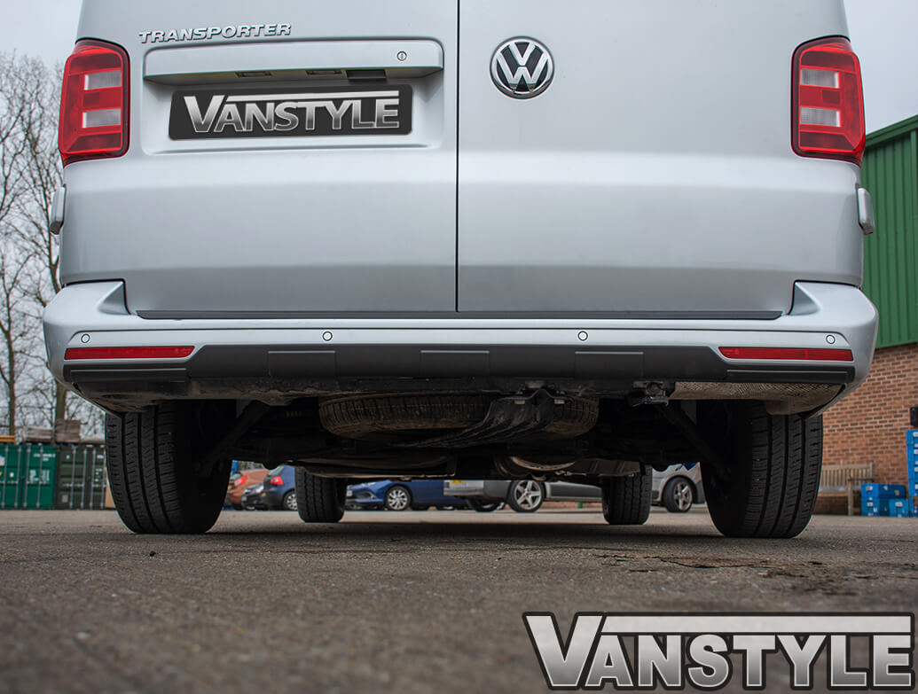 Rear Bumper Skid Plate Textured Black - VW T5.1 T6 - Vanstyle