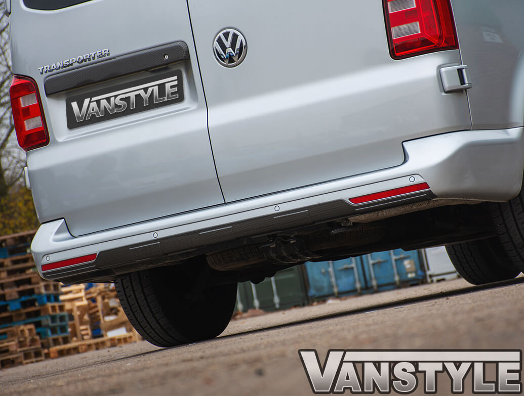 Rear Bumper Skid Plate Carbon Fibre Effect - VW T5.1 T6 - Vanstyle