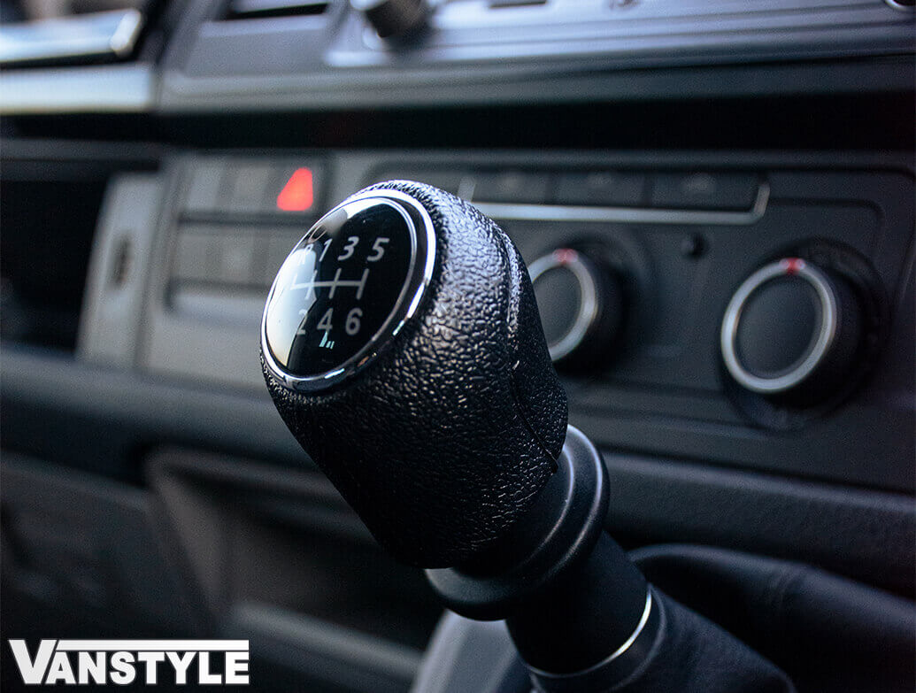 6 Speed Black Chrome Gear Knob Cap - VW T5 T6 - Vanstyle