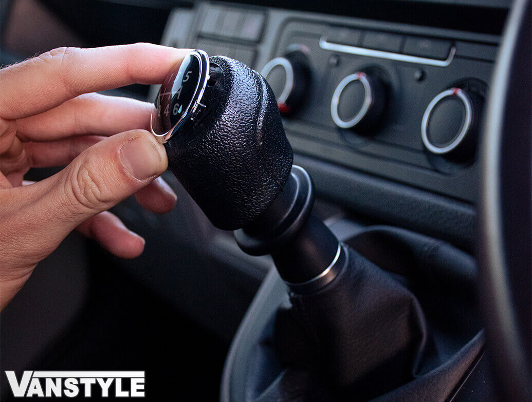 6 Speed Black Chrome Gear Knob Cap - VW T5 T6 - Vanstyle