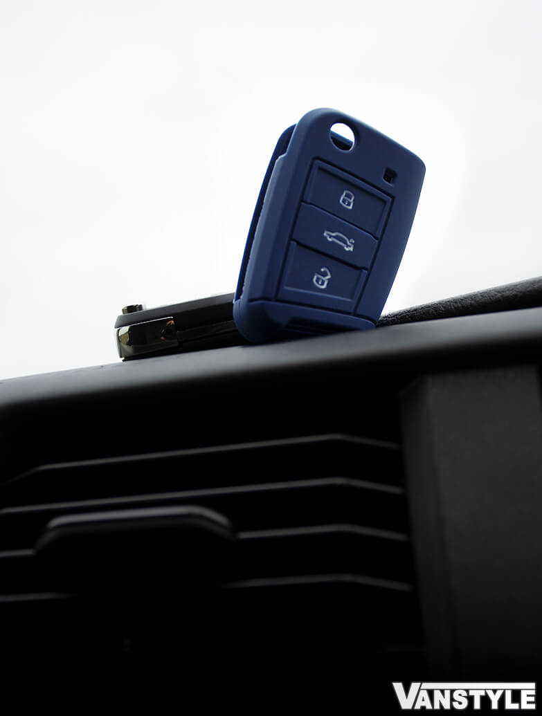 FITS VW T6.1 TRANSPORTER 2019> GENUINE VW DARK BLUE KEY FOB SILICON ...