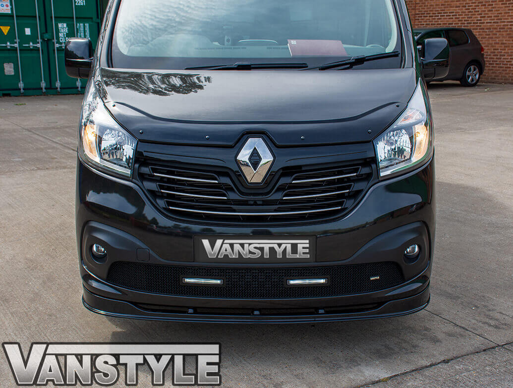RENAULT TRAFIC X82 2014> FRONT LOWER ABS GLOSS BLACK SPLITTER + BONNET ...