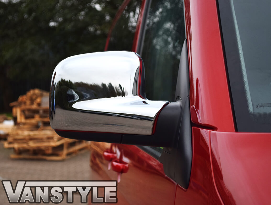 Chrome Mirror Cover Set, VW T5, Caravelle Caddy - Vanstyle