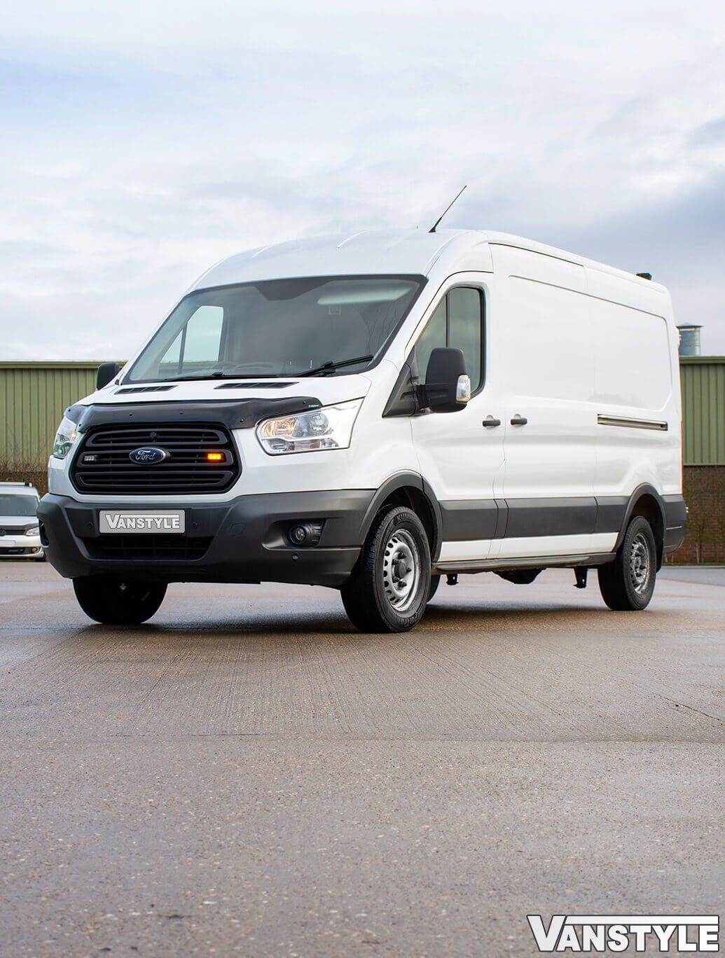 Ford Transit Mk8 2014-2019 Black Bonnet Wind Deflector - Vanstyle