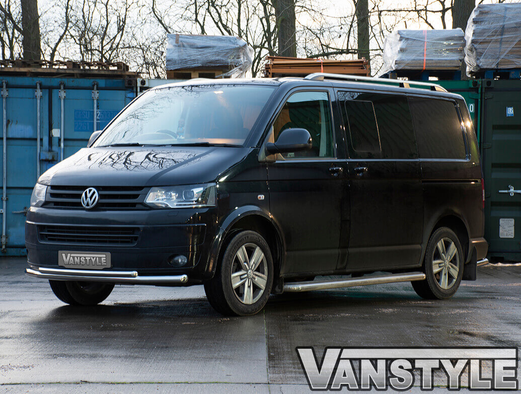 VW T5 2010-15 Front Polished Stainless Steel Double City Bar - Vanstyle