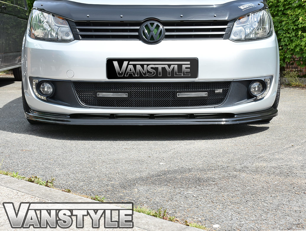 VW Caddy 10-15 ABS Gloss Black Lower Front Lip Splitter - Vanstyle