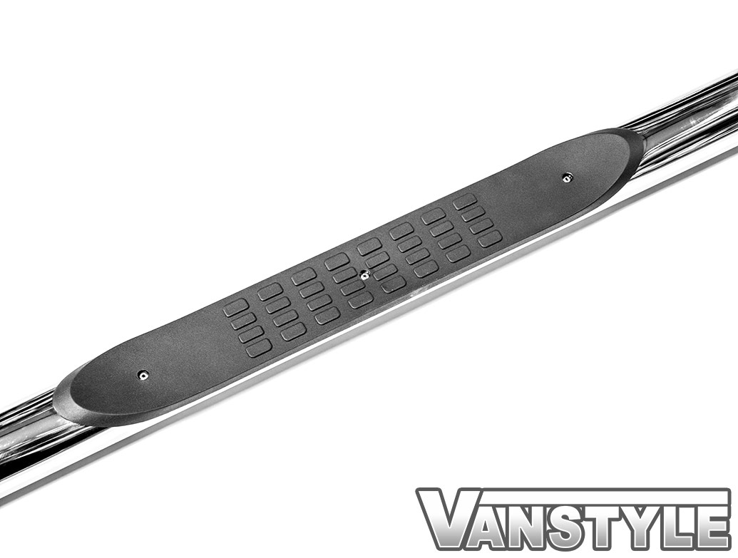 60mm Polished Chrome Steel Side Steps - Dispatch Expert Proace - Vanstyle