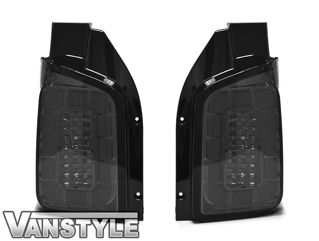 VW T6 15> TRANSPORTER TWIN BARN DOOR SPORTLINE STYLE SMOKED LED REAR ...
