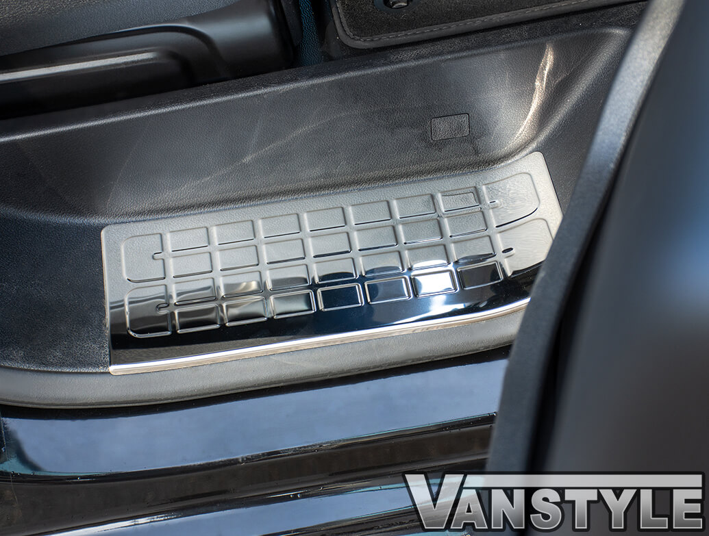 Polished Stainless Steel 4-Piece Door Sill Covers - Vivaro 19 - Vanstyle