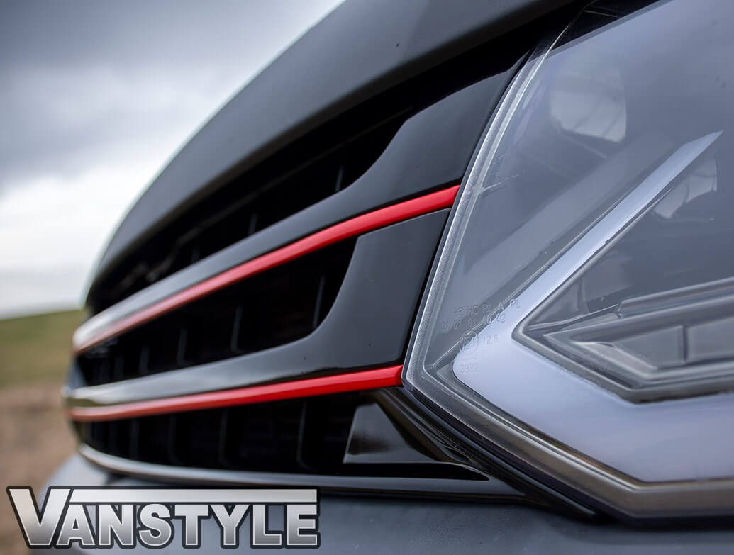 VW T5.1 TRANSPORTER 2010-15 VANSTYLE GLOSS BLACK BADGELESS FRONT GRILLE ...