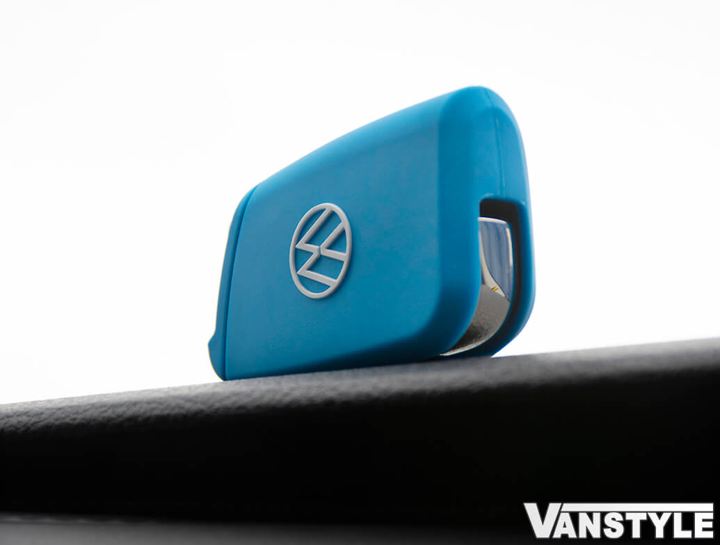 FITS VW T6.1 TRANSPORTER 2019> GENUINE VW LIGHT BLUE KEY FOB SILICON ...