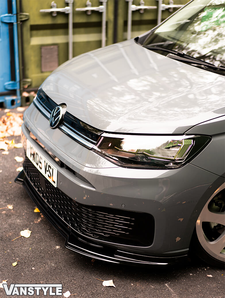 Gloss Black ABS Front Lower Splitter Ver.02 - VW Caddy MK5 21 - Vanstyle