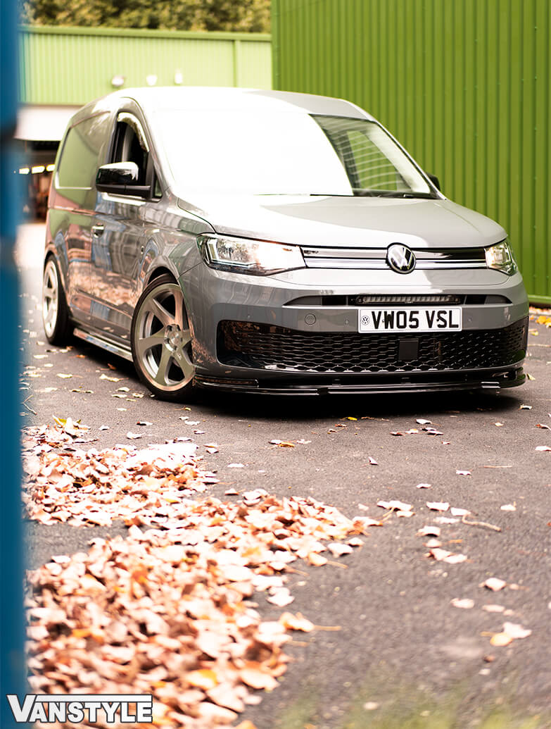 Gloss Black ABS Front Lower Splitter Ver.02 - VW Caddy MK5 21 - Vanstyle