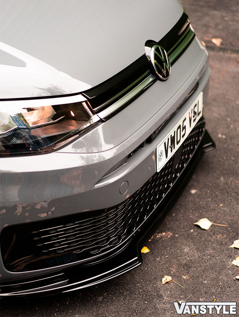 Gloss Black ABS Front Lower Splitter Ver.02 - VW Caddy MK5 21 - Vanstyle
