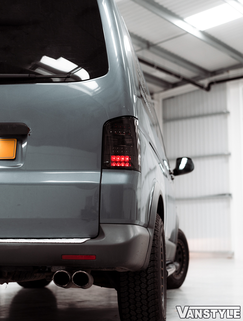 LED Rear Smoked Tail Lights Twin Barn Door - VW T5.1 2010 - 2015 - Vanstyle