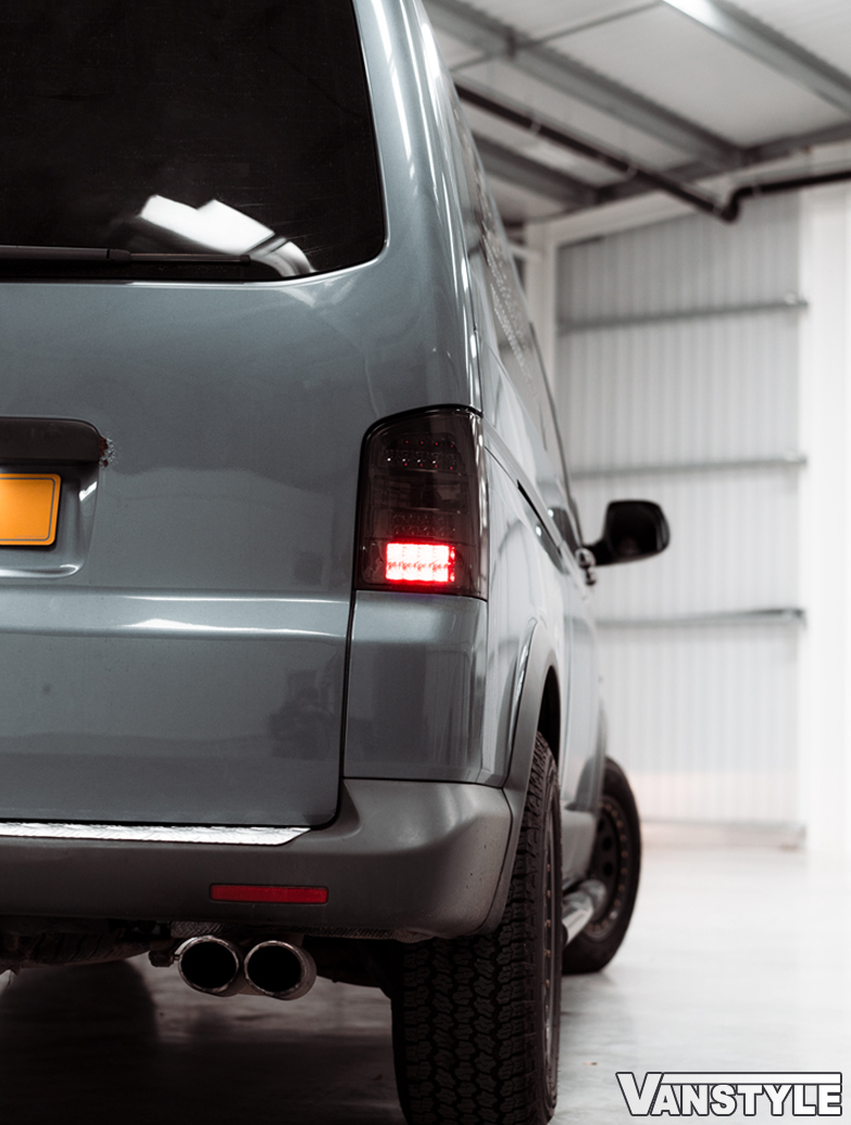 LED Rear Smoked Tail Lights Twin Barn Door - VW T5.1 2010 - 2015 - Vanstyle