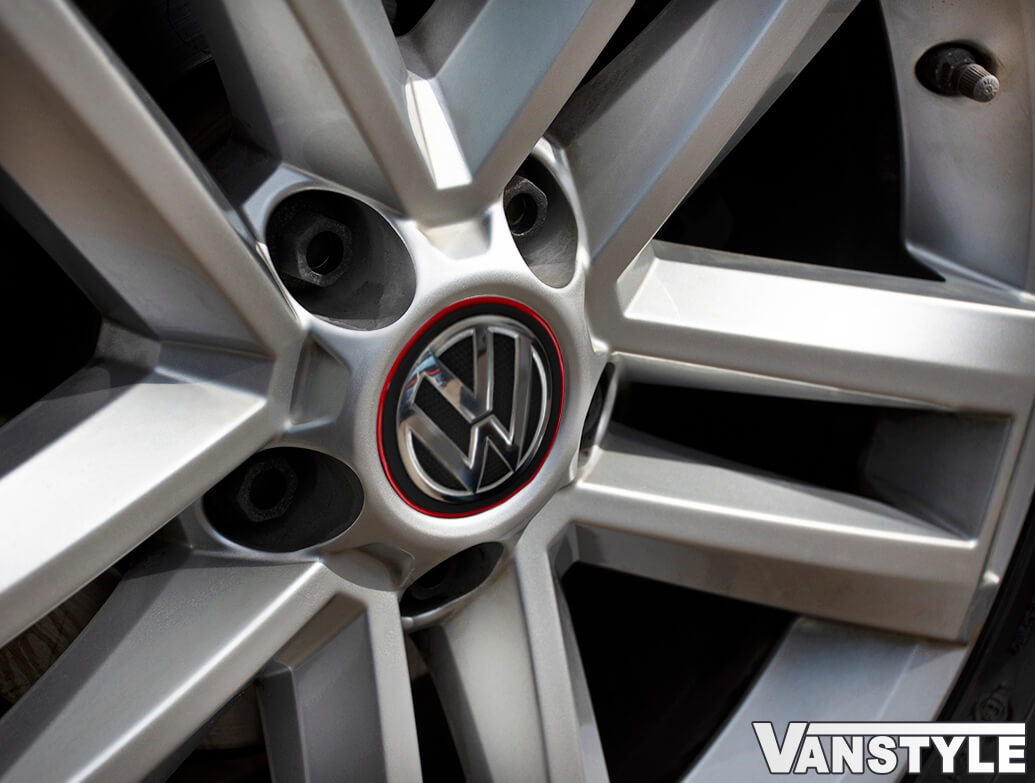 Genuine VW Alloy Wheel Centre Hub Cap 65mm with Red Edge - Vanstyle