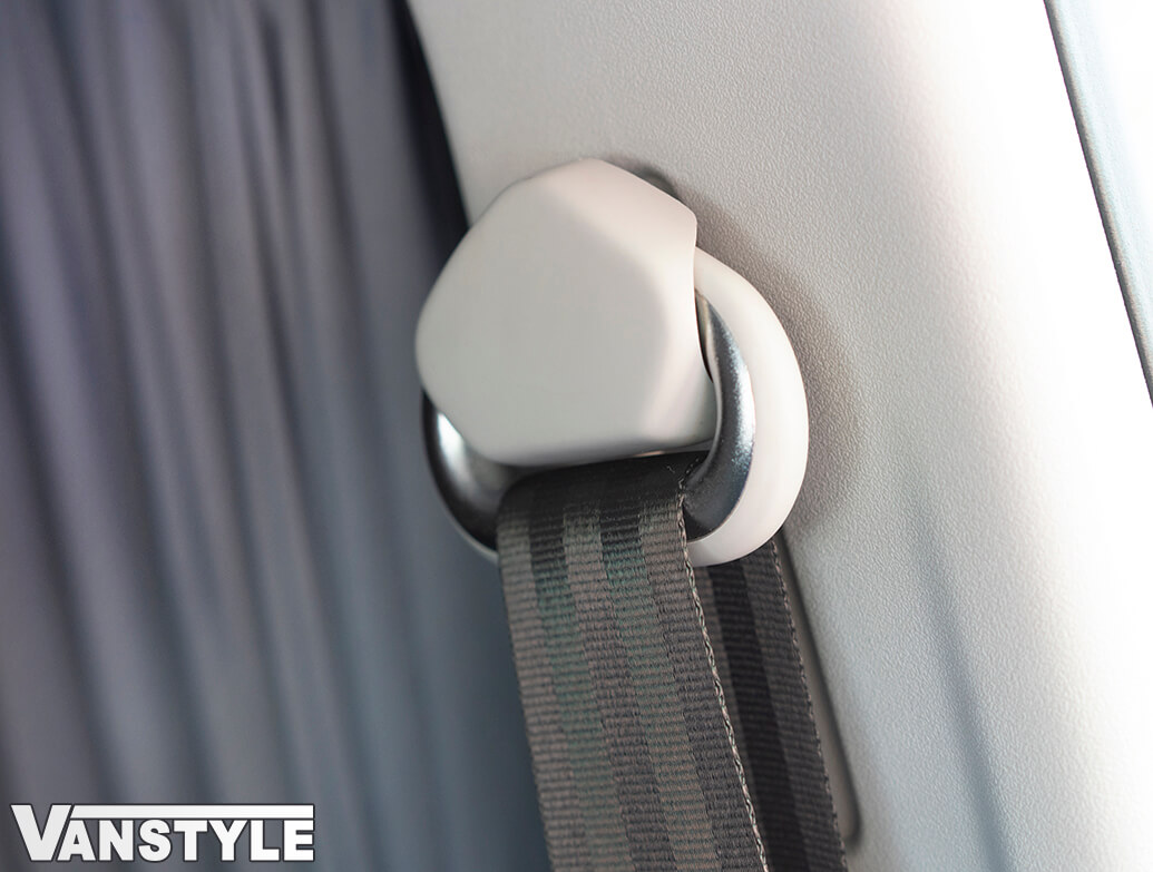 Genuine VW Pearl Grey Seat Belt Cap Cover 3pc - VW T5 T6 - Vanstyle