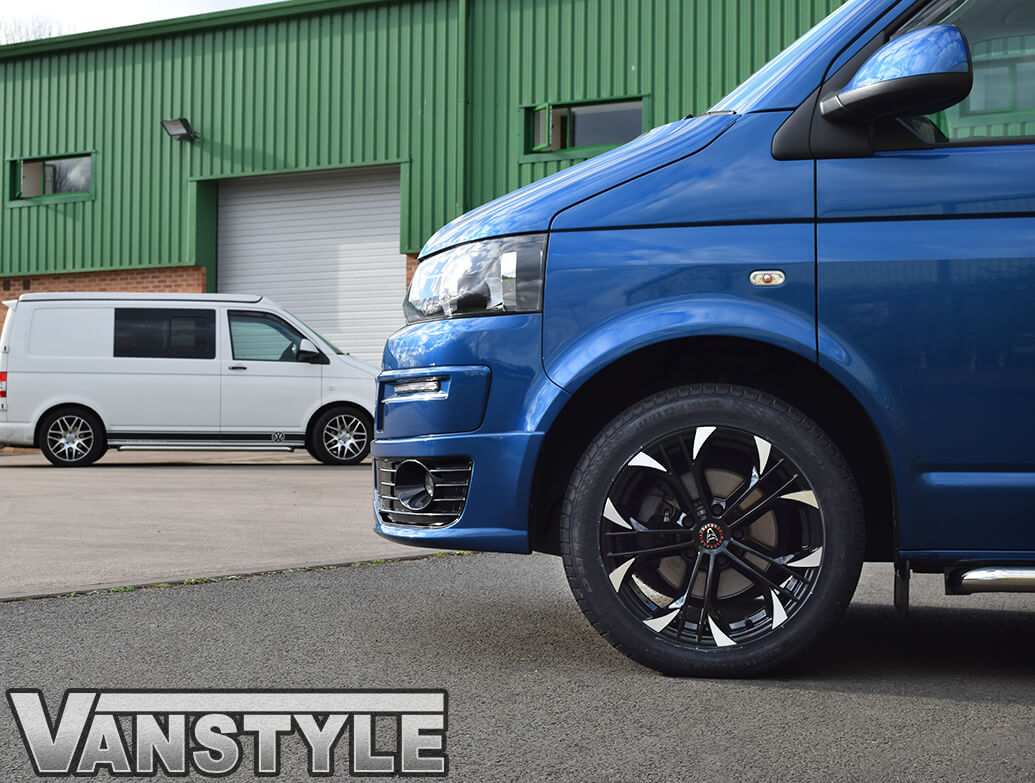 Wolfrace Assassin GT Black Polished 18 VW T5 T6 Wheels Tyre - Vanstyle