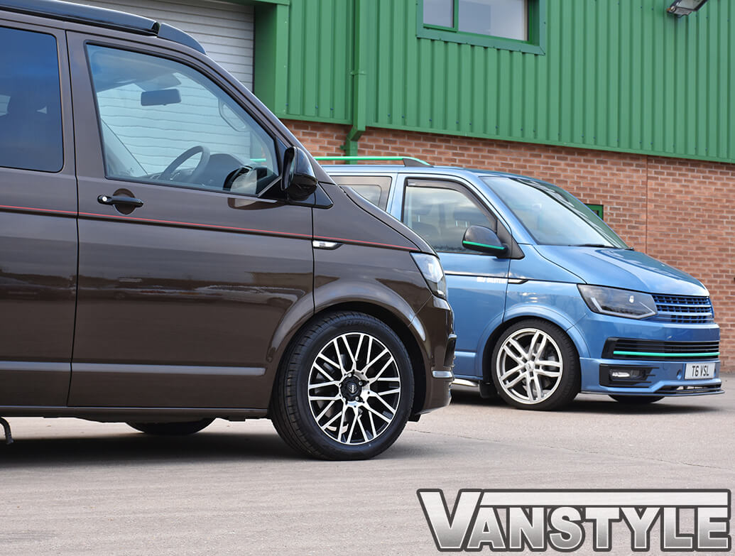 MOMO Revenge Matte Black Diamond Cut 18 VW T5 T6 Alloy Wheels - Vanstyle