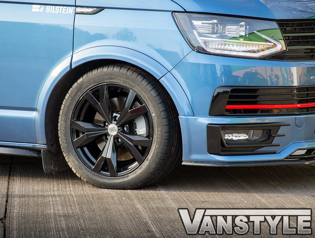 Techline Gloss Black 5x120 18 VW T5 T6 Wheels Tyres - Vanstyle