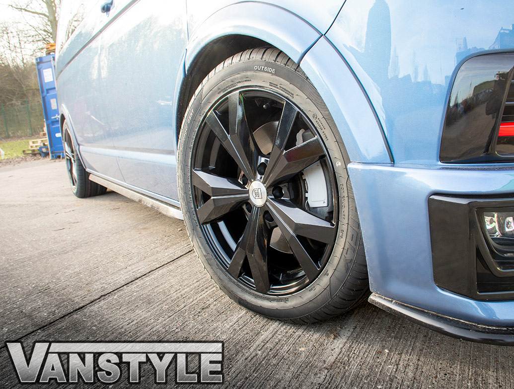 Techline Gloss Black 5x120 18 VW T5 T6 Wheels Tyres - Vanstyle