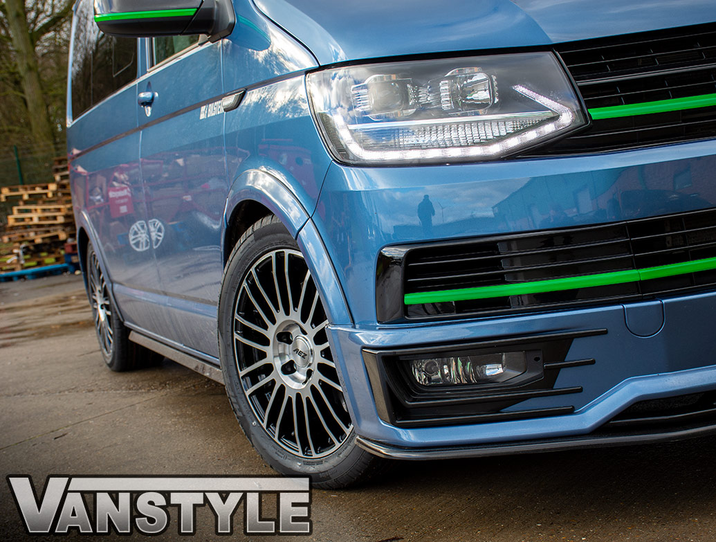 AEZ Strike 18in 8J Black Polished - VW T5 T6 Wheel Tyre - Vanstyle