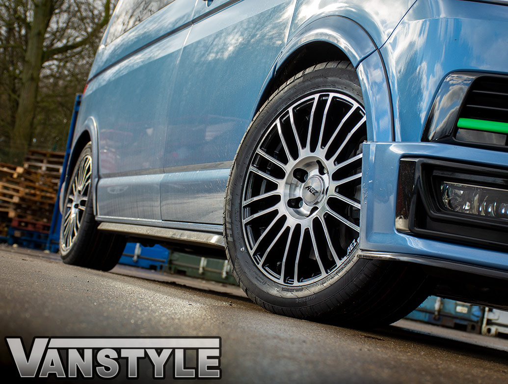 AEZ Strike 18in 8J Black Polished - VW T5 T6 Wheel Tyre - Vanstyle
