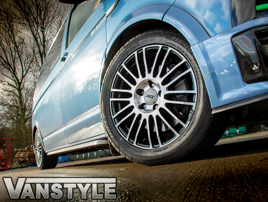AEZ Strike 18in 8J Black Polished - VW T5 T6 Wheel Tyre - Vanstyle