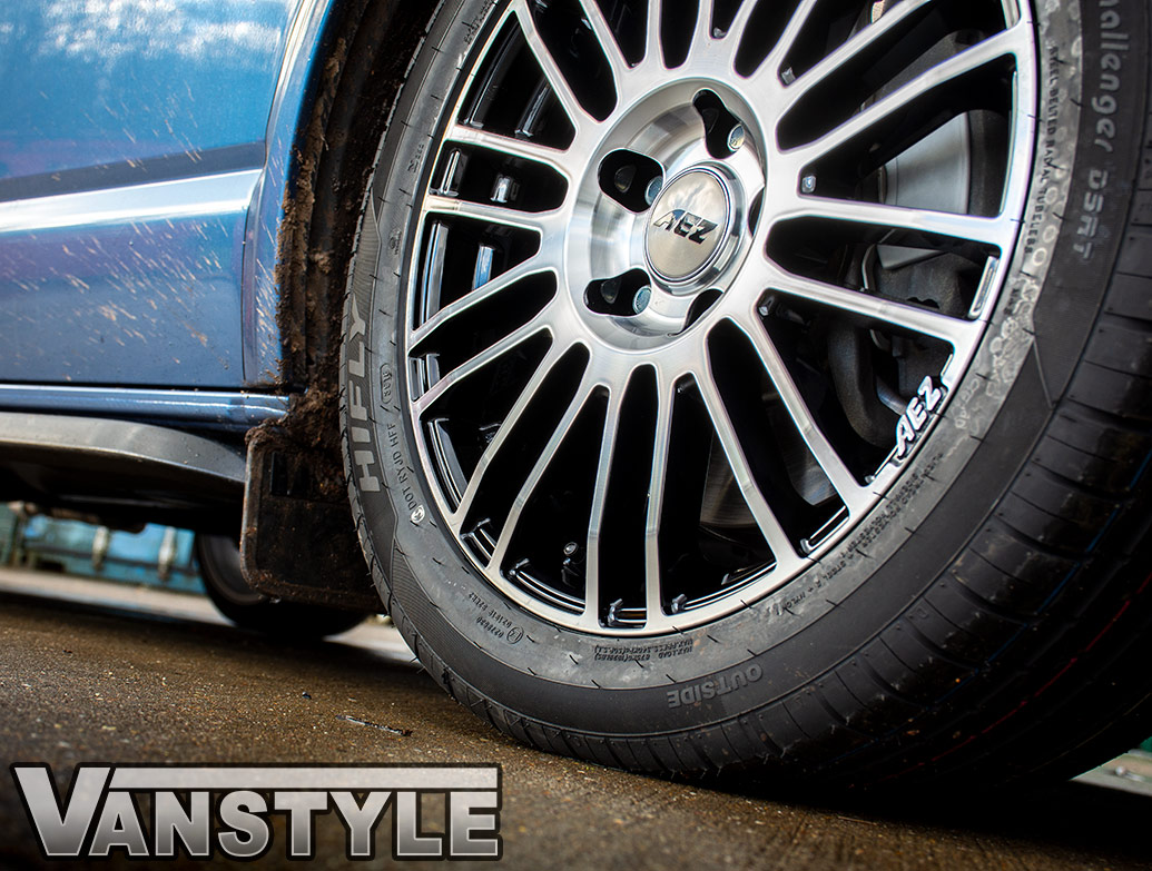 AEZ Strike 18in 8J Black Polished - VW T5 T6 Wheel Tyre - Vanstyle