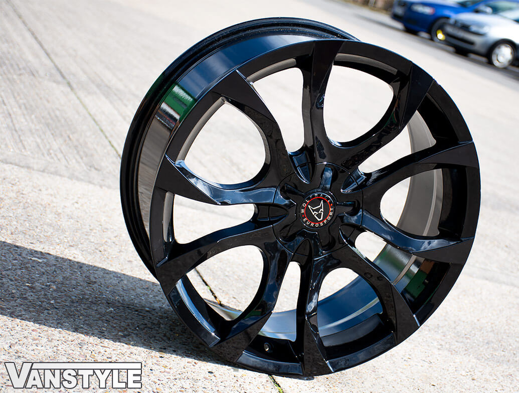 Wolfrace Assassin Gloss Black 20 Wheel Tyre Set - VW T5 T6 - Vanstyle
