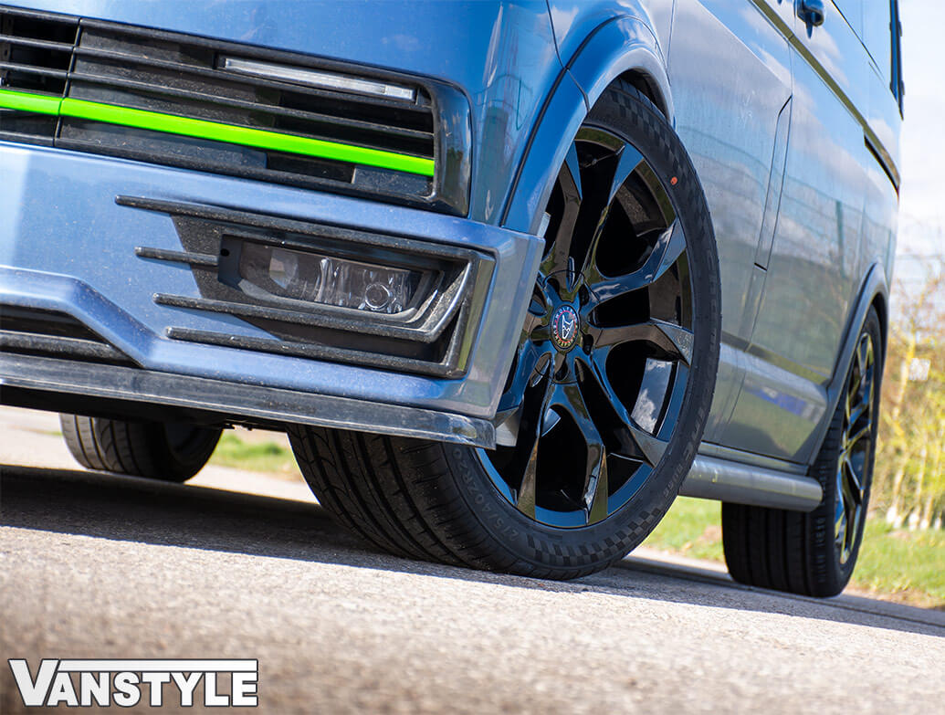 Wolfrace Assassin Gloss Black 20 Wheel Tyre Set - VW T5 T6 - Vanstyle