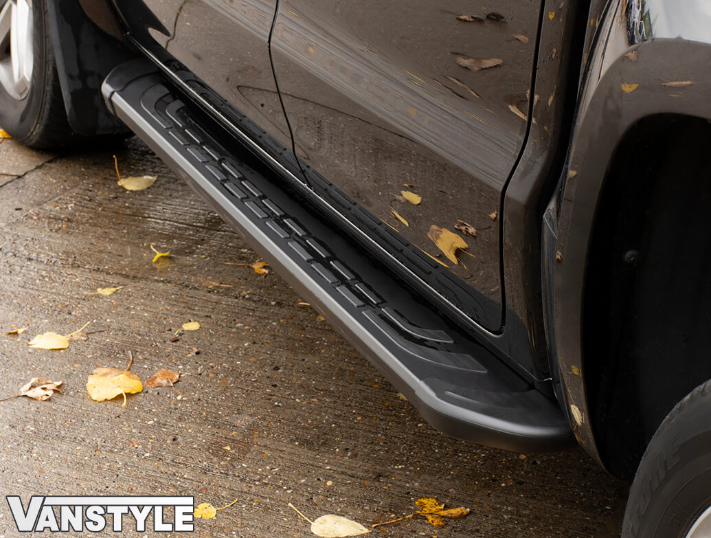 FORD TRANSIT CUSTOM 12> BLACK ALUMINIUM SIDE STEPS THORESBY STYLE ...