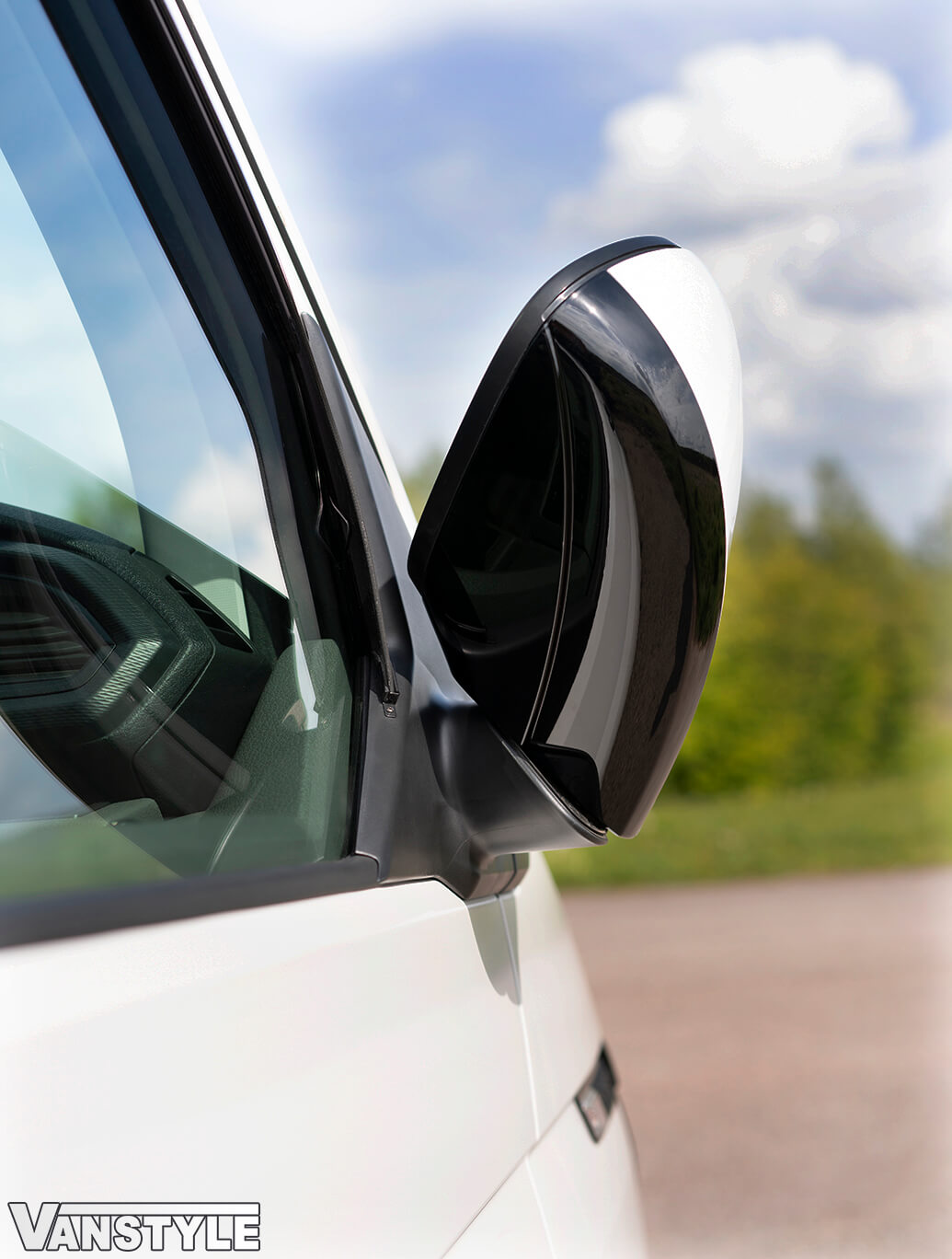 Genuine VW Gloss Black Lower Mirror Covers Pair - T5.1 T6 Amarok - Vanstyle