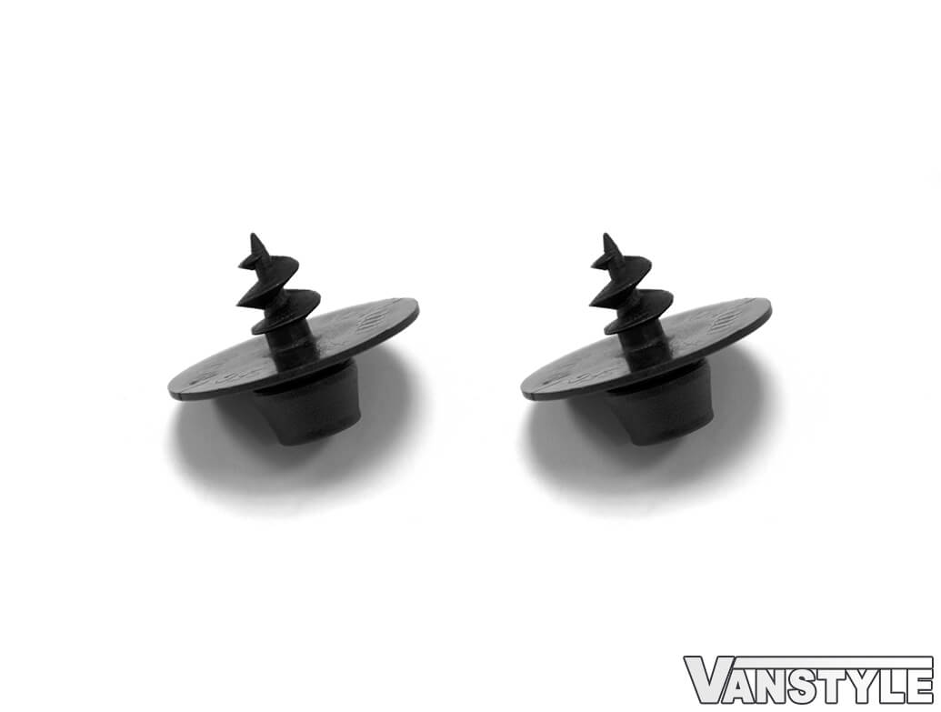 Genuine VW Round Screw in Floor Mat Push Clips x2 Pair - Vanstyle
